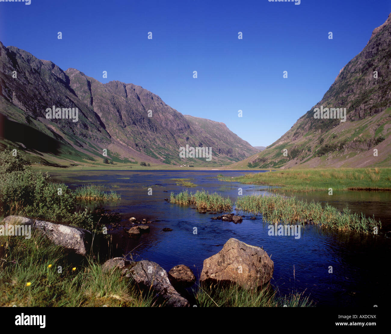 River Coe running through the glacial valley of Glencoe Stock Photo - Alamy