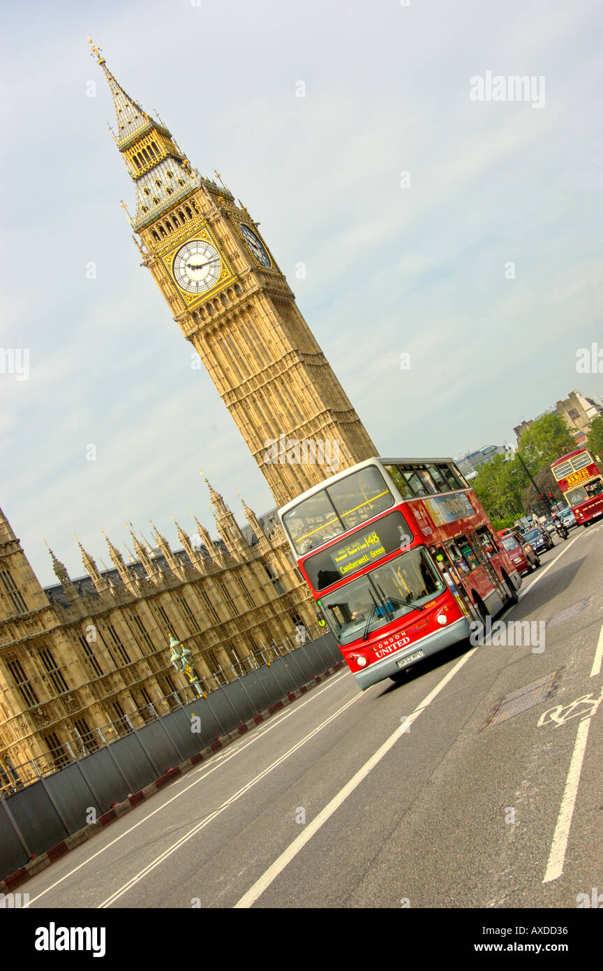 London Bus Big Ben Stock Photo - Alamy