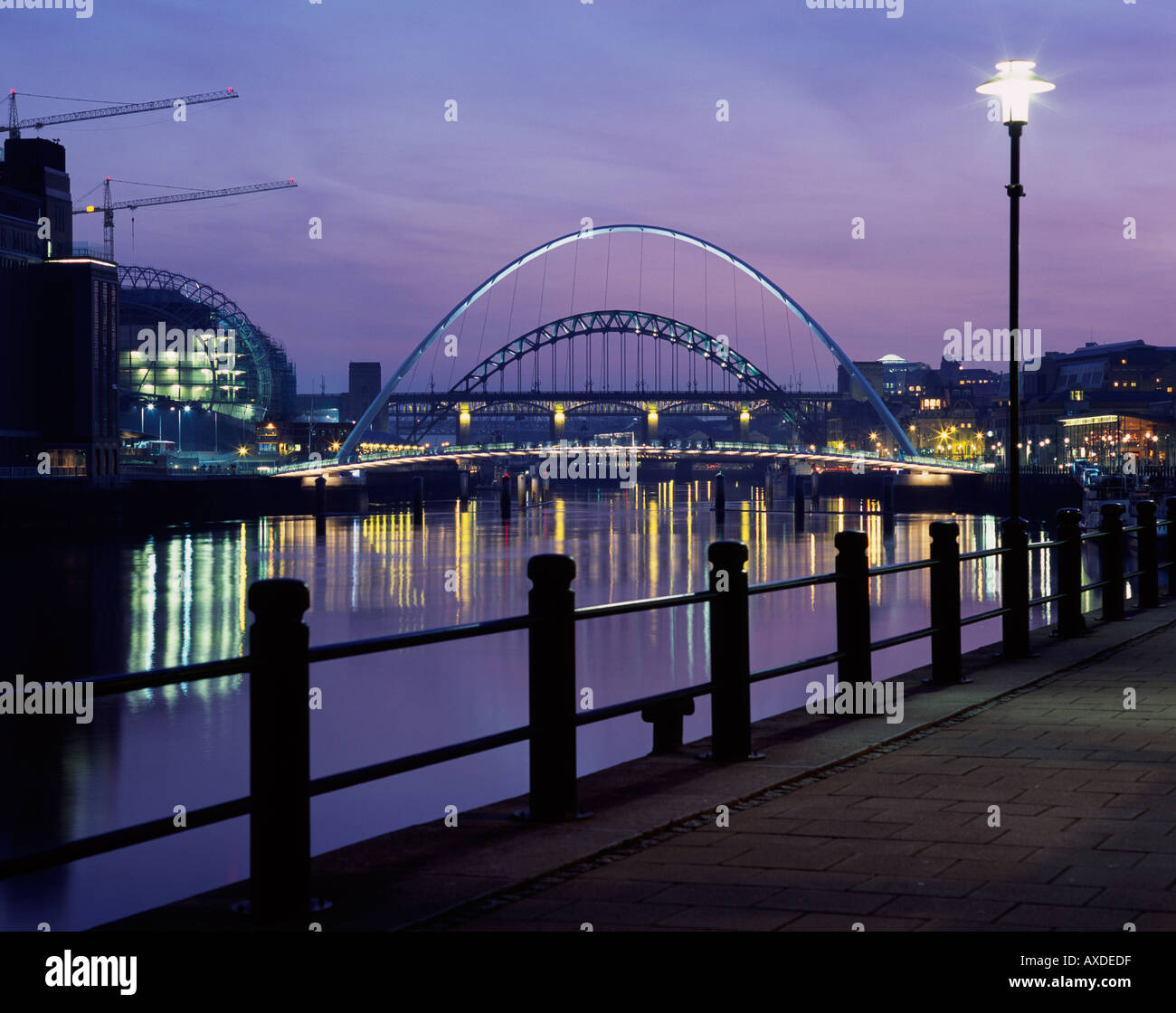 Gateshead Millennium Bridge and other Tyne Bridges by Night Newcastle ...