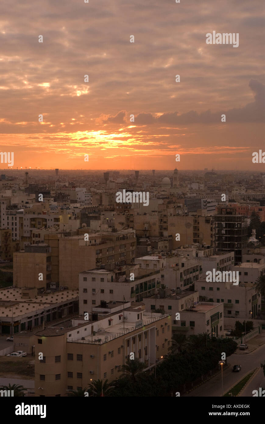 General view over the rooftops of the city of Tripoli Libya Stock Photo ...