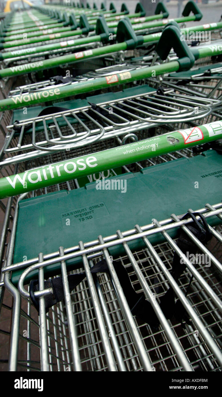 Waitrose supermarket trolleys hi-res stock photography and images - Alamy