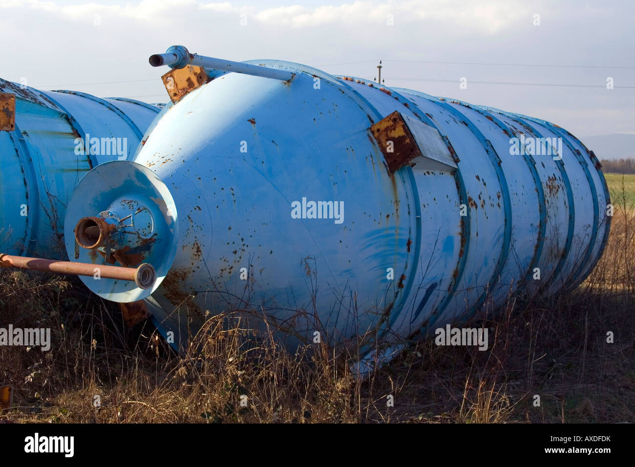 Old abandoned industry silos Stock Photo - Alamy