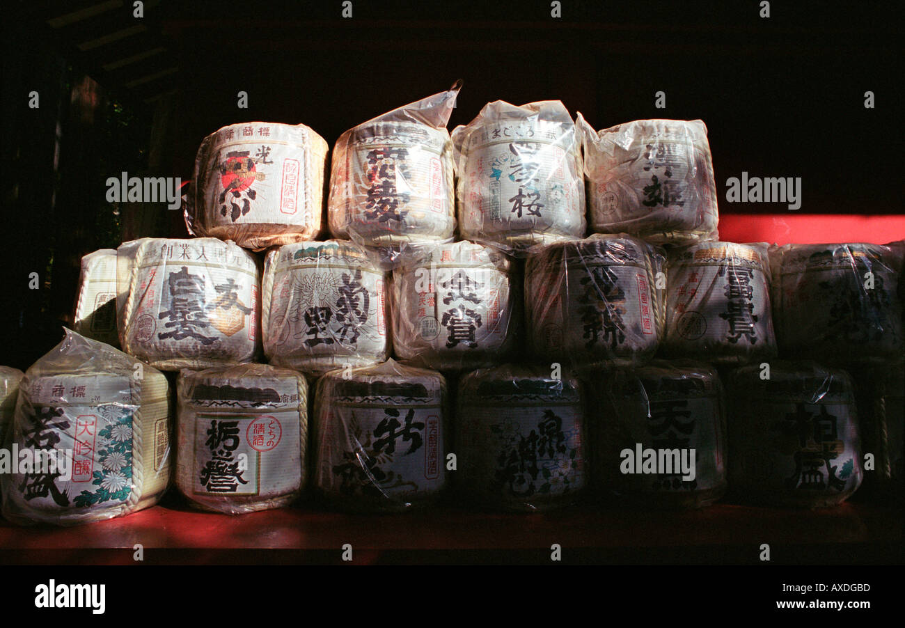 Casks of sake Nikko Japan Stock Photo - Alamy