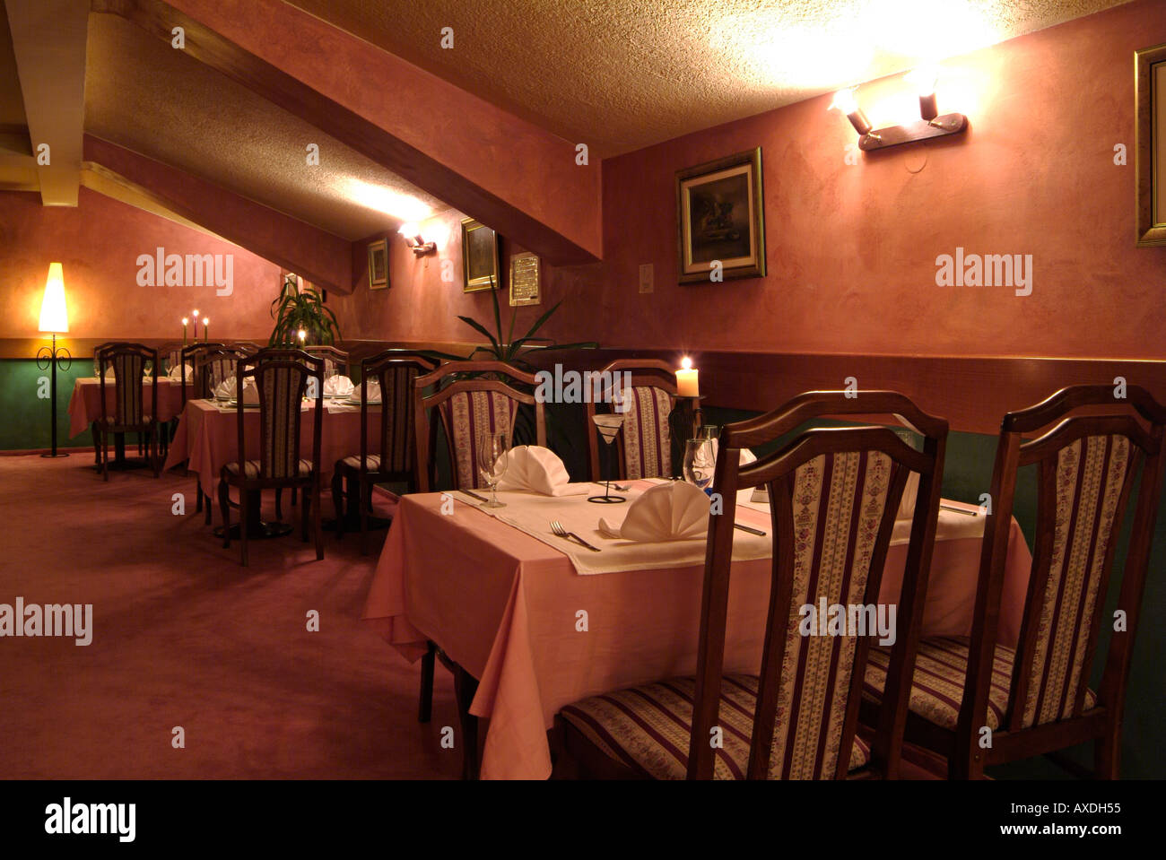 Restaurant Interior Showing Dining Tables Stock Photo - Alamy