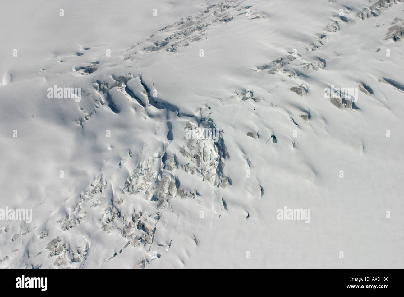 Aerial view of the patterns in the snow on the mountains of British ...