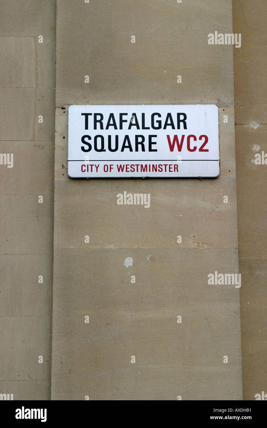 London Trafalgar Square Sign Stock Photo - Alamy