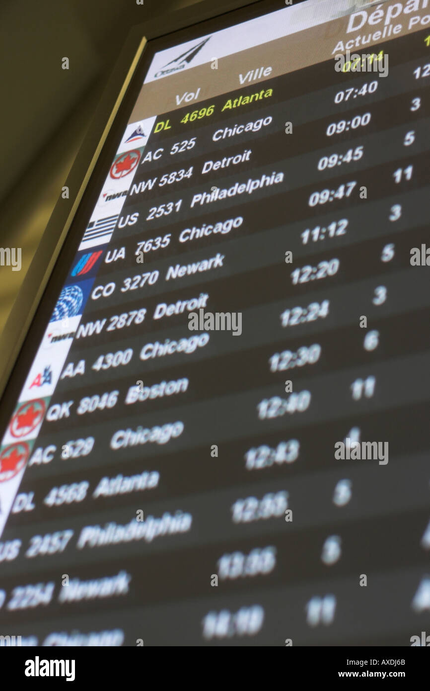 Flight list angle view Stock Photo - Alamy