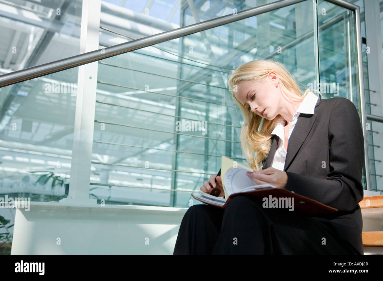 Business woman with diary, portrait Stock Photo - Alamy