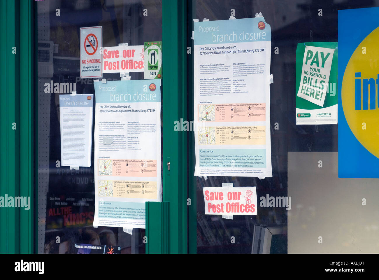 A Sub Post Office Window with offical notification of its imminent ...