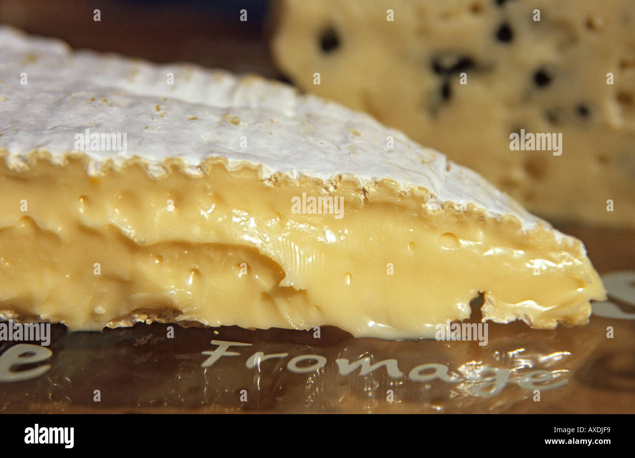 Brie a common French soft cheese from the Ile de France region Stock ...