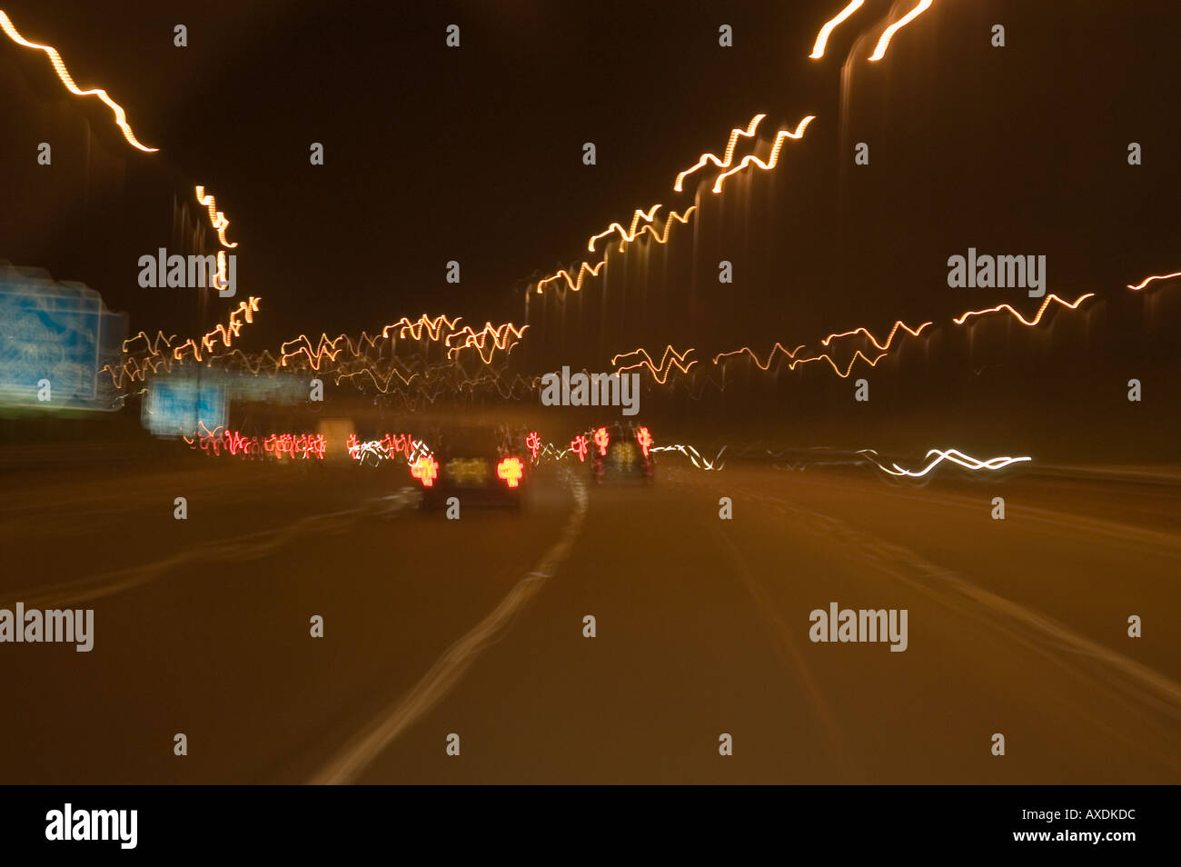Movement on the M1 motorway at night Stock Photo - Alamy