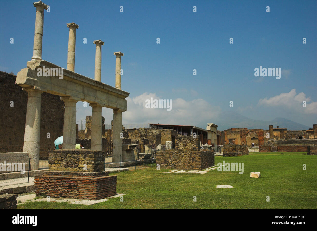 Ruins at Pompeii with Mount Vesuvius in the Background Pompeii Campania ...
