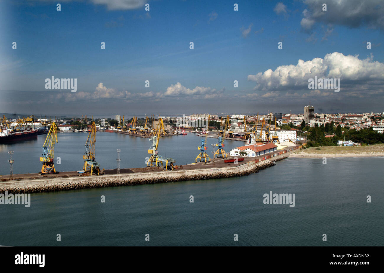 Aerial view of the Port of Burgas as in 2005 ,Burgas,Bulgaria Stock ...