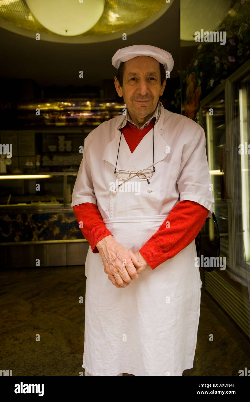 OWNER OF LOCAL GELATERIA MILAN ITALY Stock Photo - Alamy