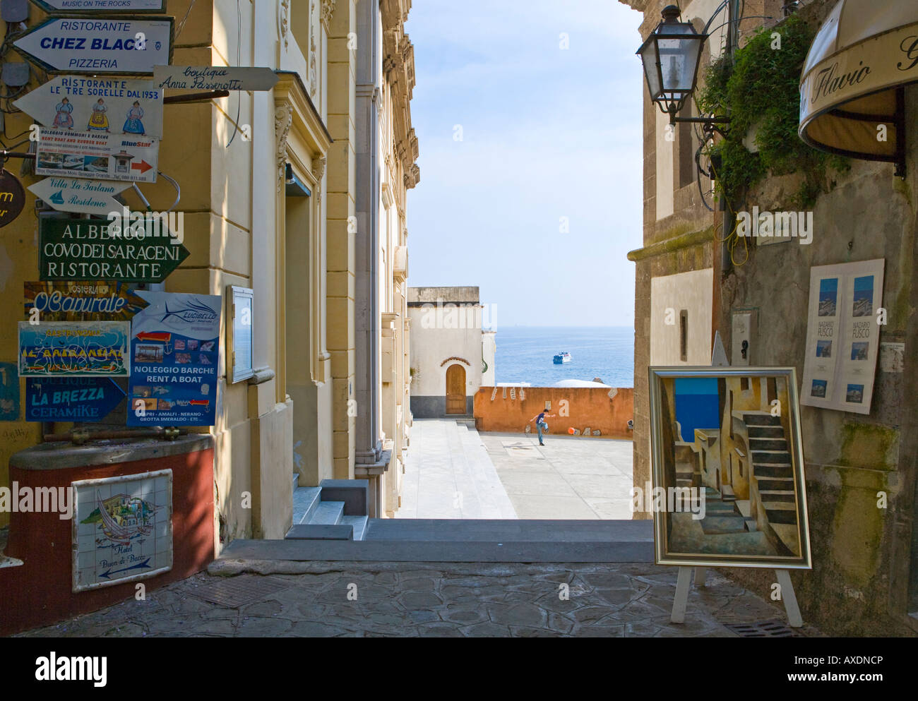 Italy Campania Positano the old town center Stock Photo - Alamy