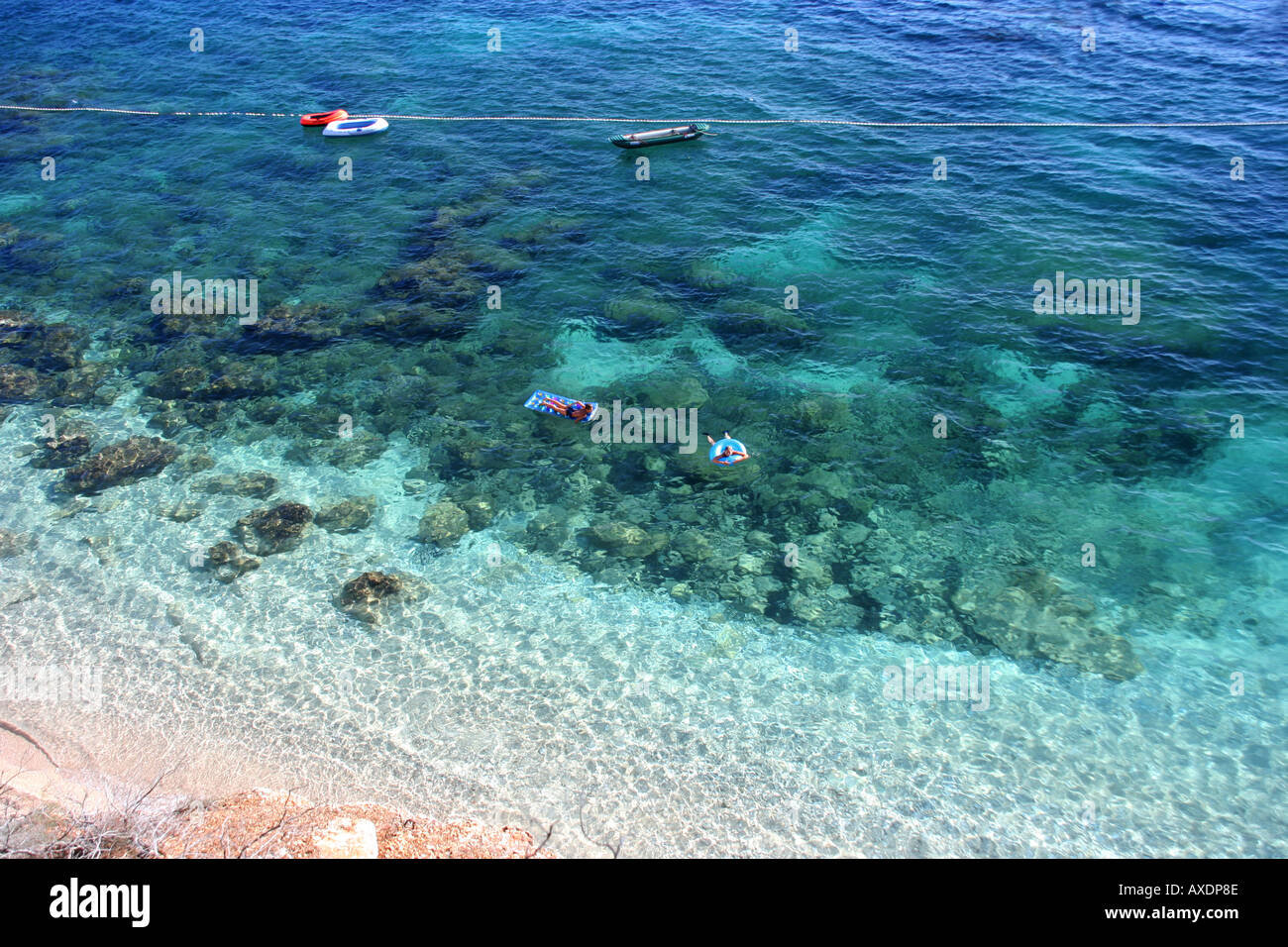 A spectacular sapphire bay near camping site in Jagodna village on Hvar ...