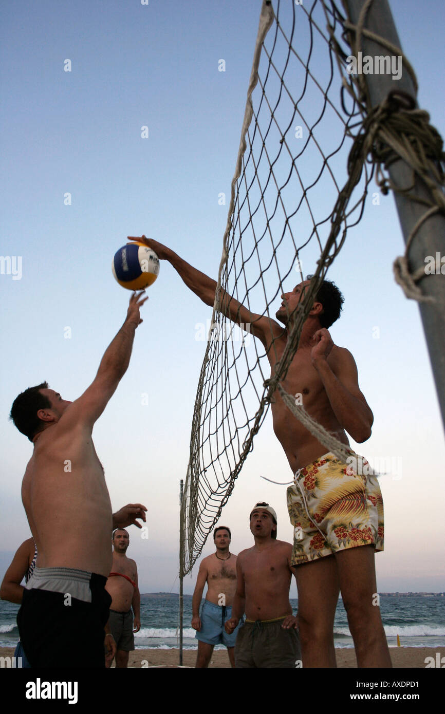 beach volleyball game Stock Photo - Alamy