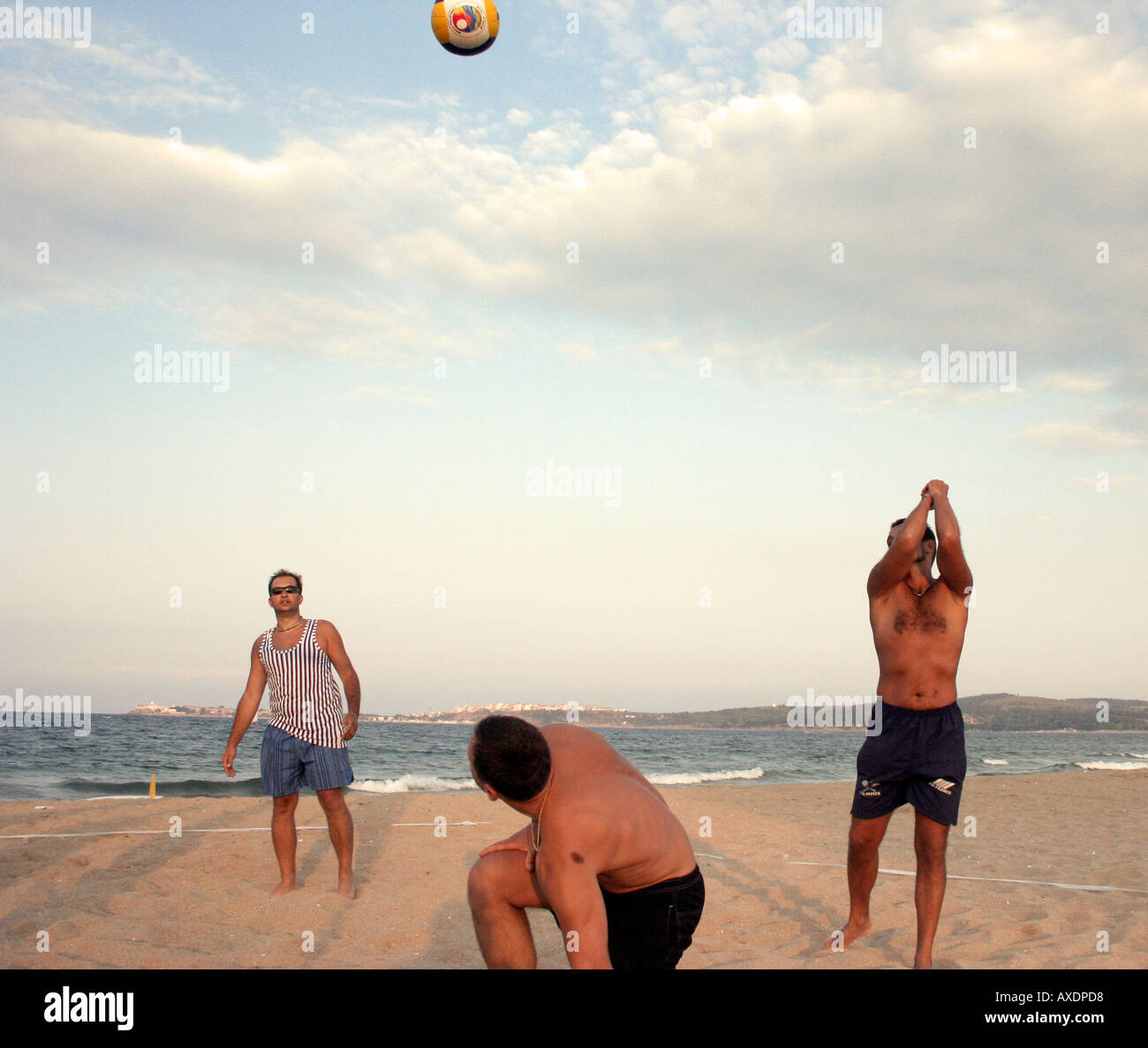 ball game on the beach Stock Photo - Alamy