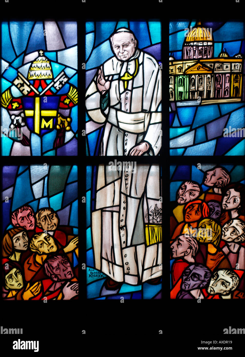 Stained glass window pope st hi-res stock photography and images - Alamy