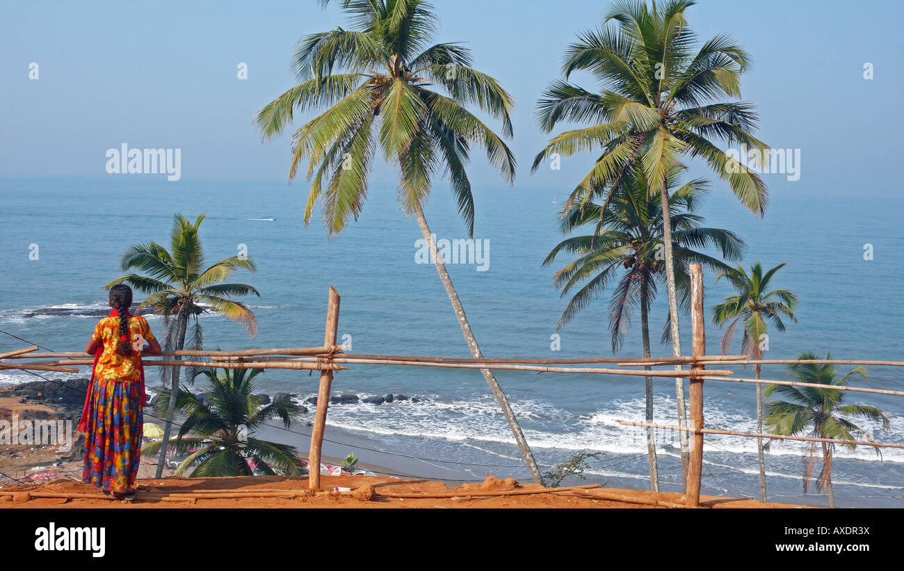 Beautiful landscape of a beach vagator india hi-res stock photography ...