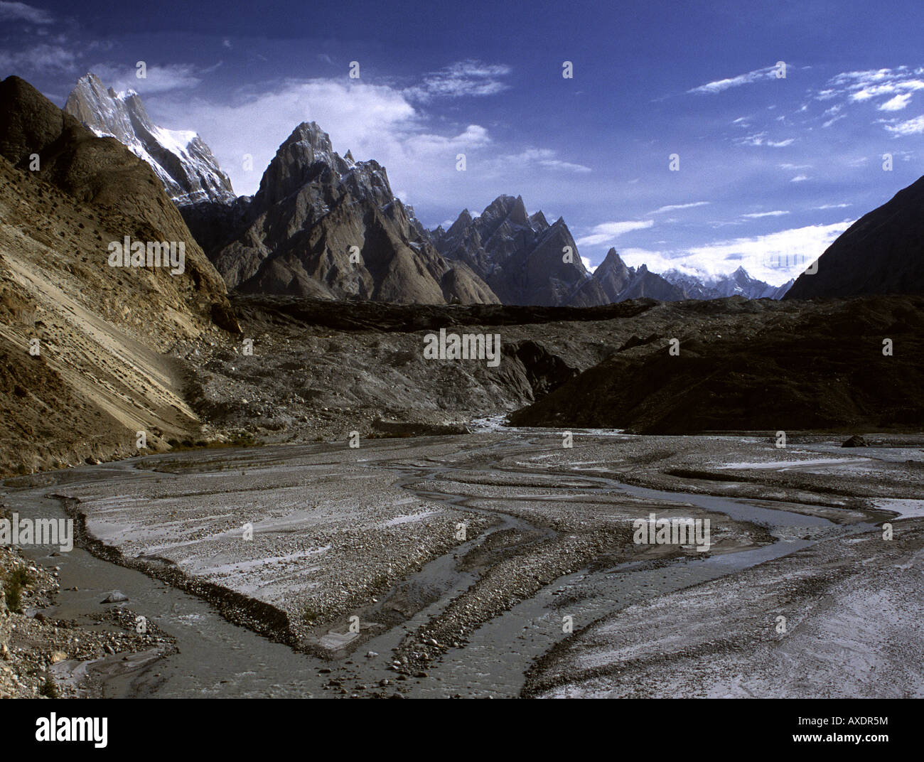 The foot of the Baltoro Glacier, Karakoram Range, Pakistan Stock Photo ...