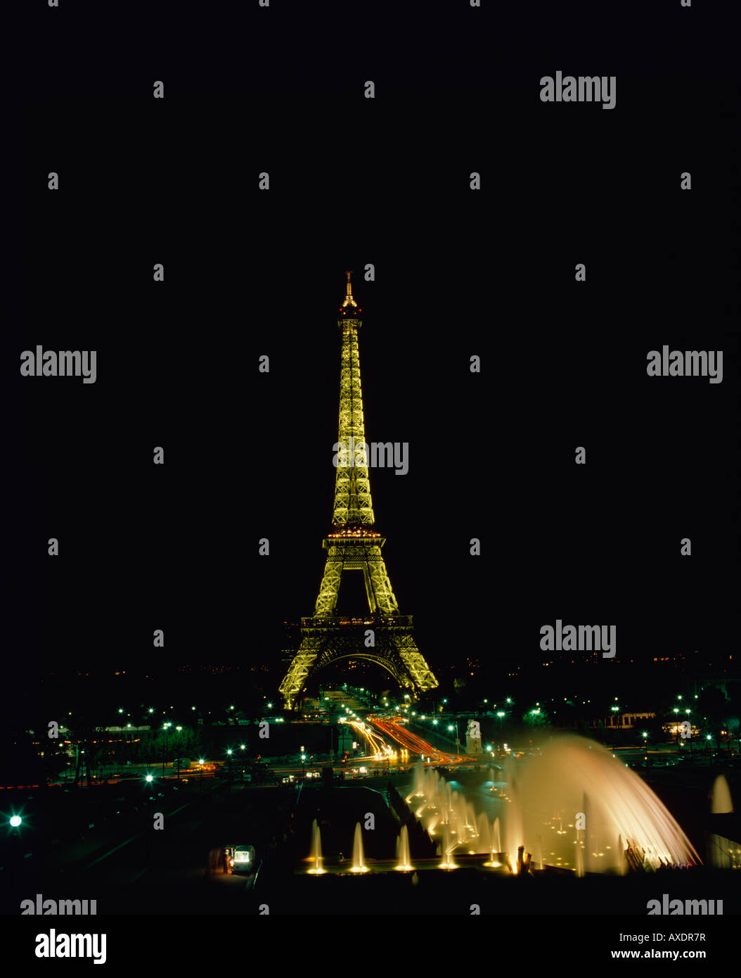 Eifel tower, Paris, France, at night Stock Photo - Alamy