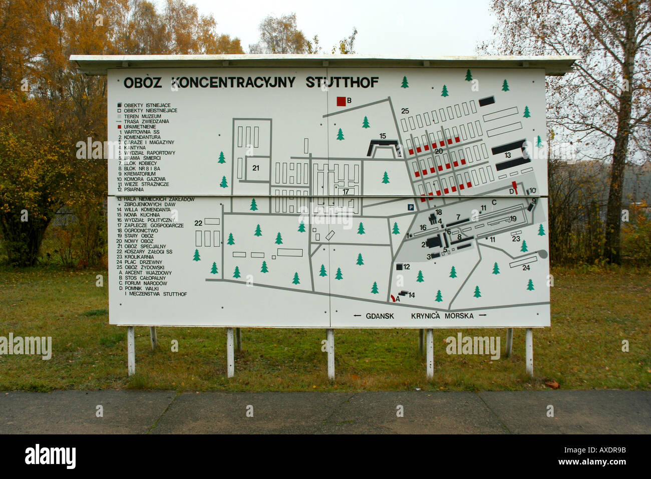 Map of Stutthof Concentration Camp Stock Photo - Alamy