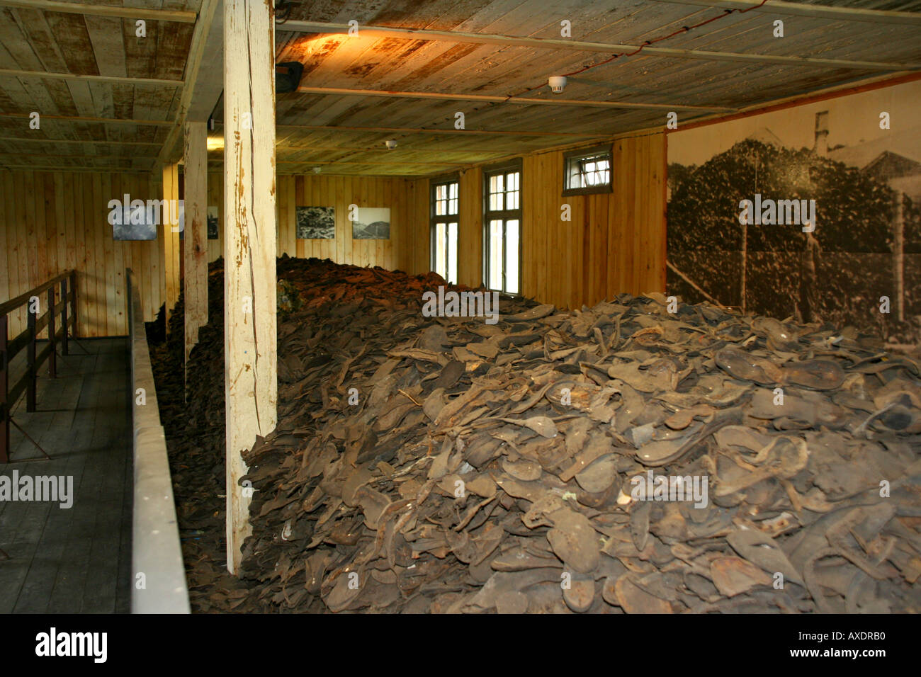Heap of shoes worn by prisoners in Stutthof Concentration Camp Stock ...