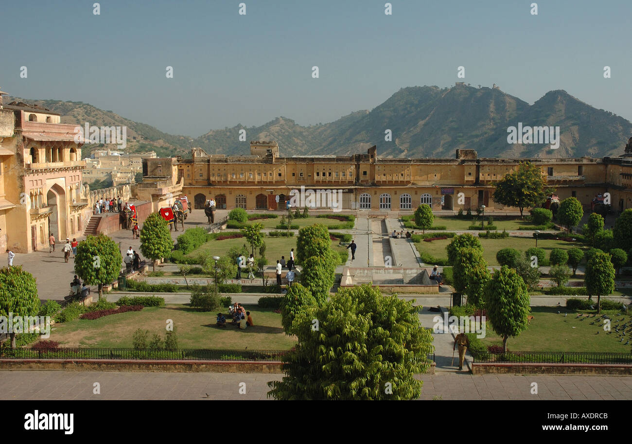 Main courtyard of Amber Palace, India Stock Photo - Alamy