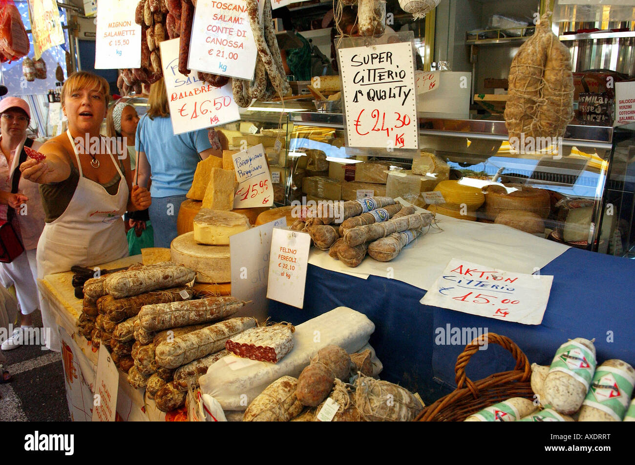 A meat stall, Luino, Italy Stock Photo - Alamy