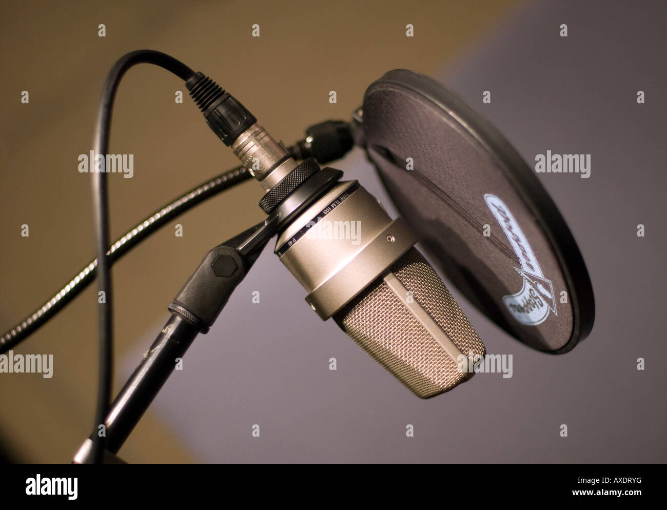 Microphone in a recording studio Stock Photo - Alamy