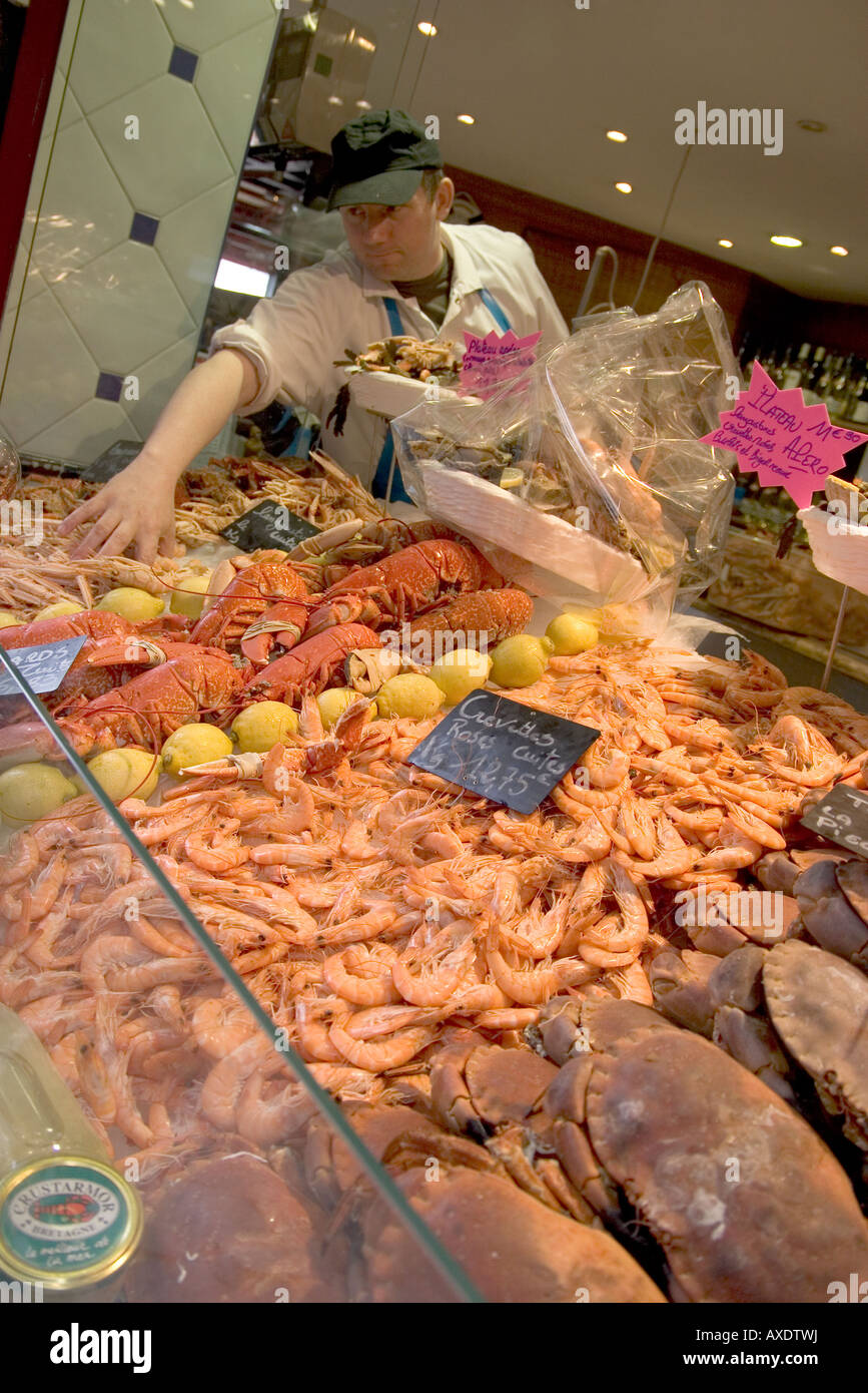 French fish market stall , St . Malo, France Stock Photo - Alamy