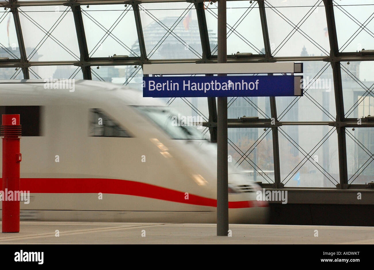 An ICE train arriving at the Berlin Central Station, Germany Stock ...