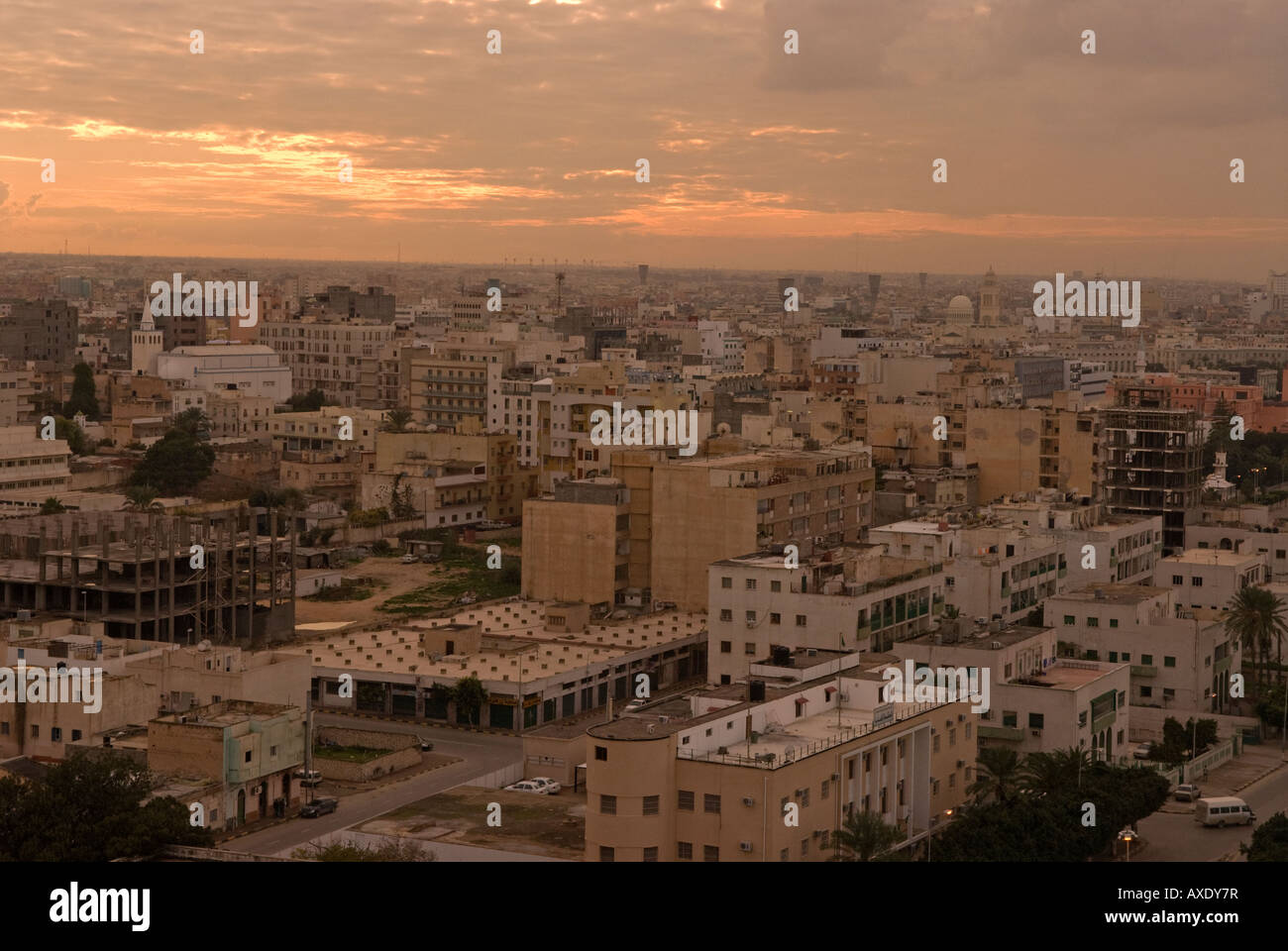 General view over the rooftops of the city of Tripoli, the capital of ...