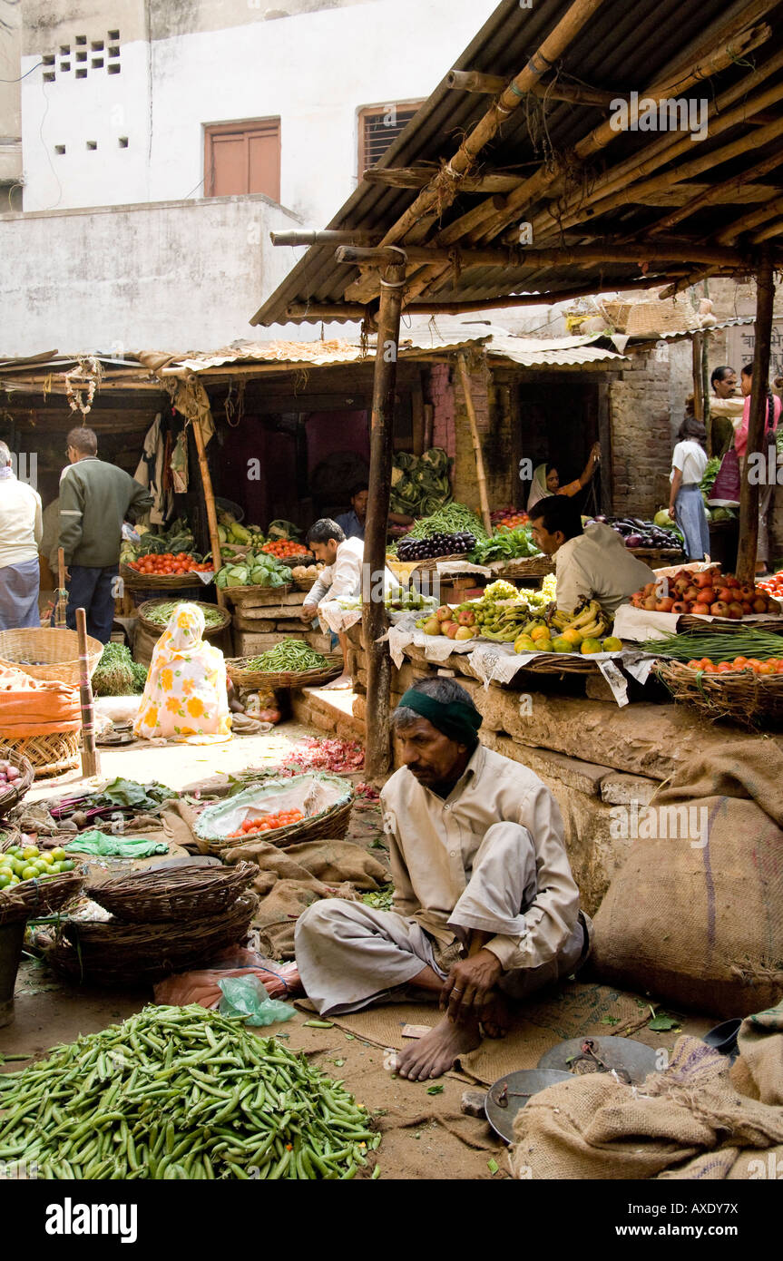 Fruit and veg market in Varanasi, India Stock Photo - Alamy