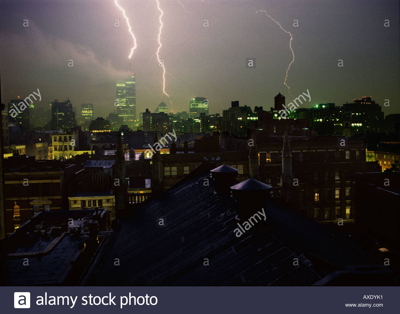 Lightning Bolt Striking Building High Resolution Stock Photography and ...