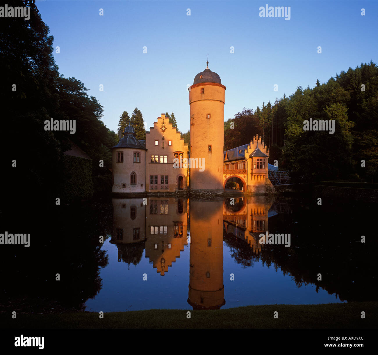 Castle Mespelbrunn, Spessart, Franconia, Bavaria, Germany Stock Photo ...