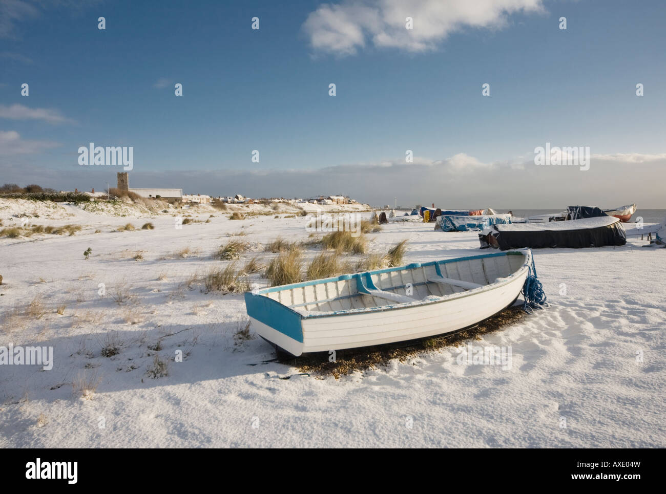 Snow on beach Stock Photo - Alamy