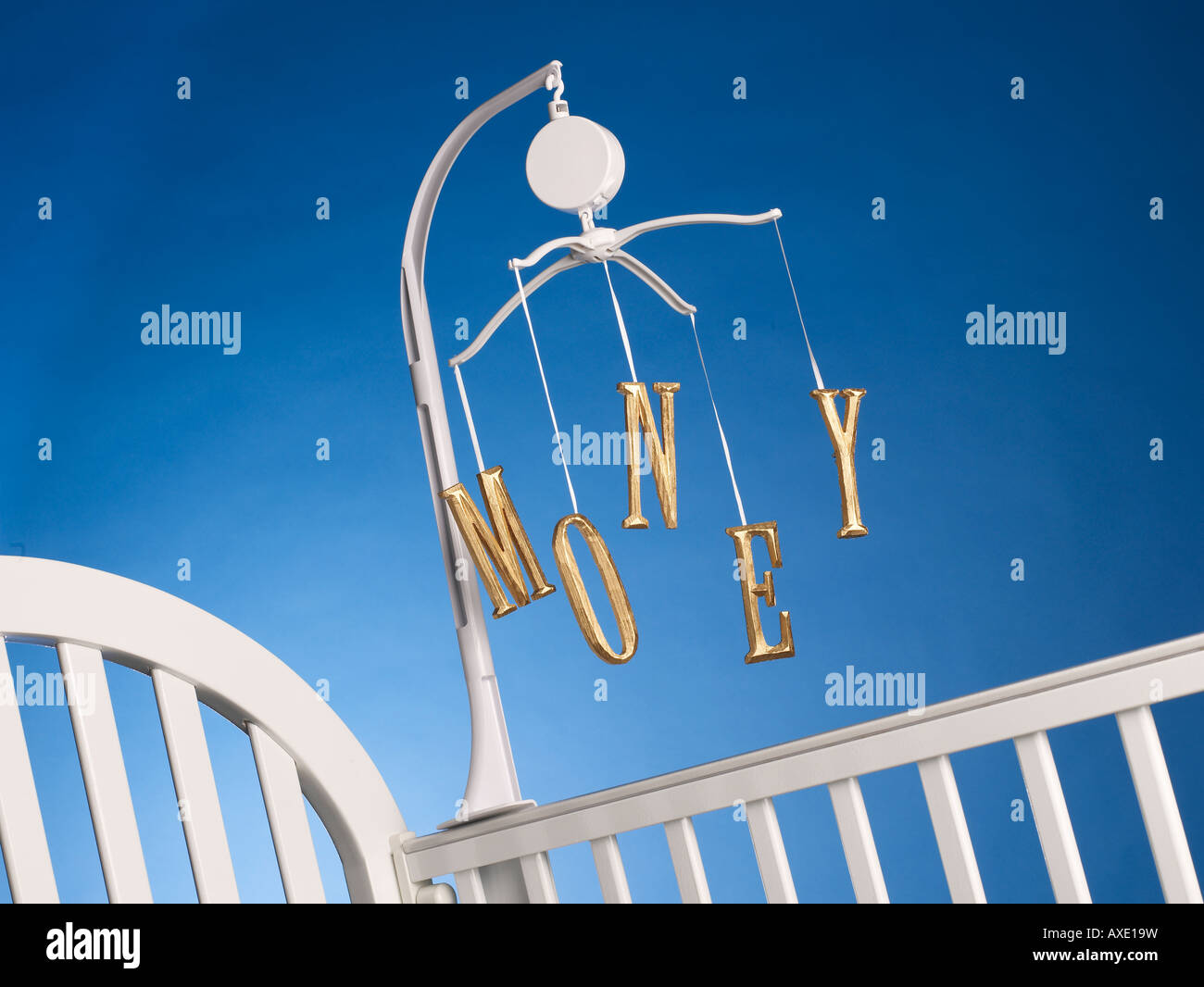 Baby Crib with Mobile horizontal Stock Photo - Alamy