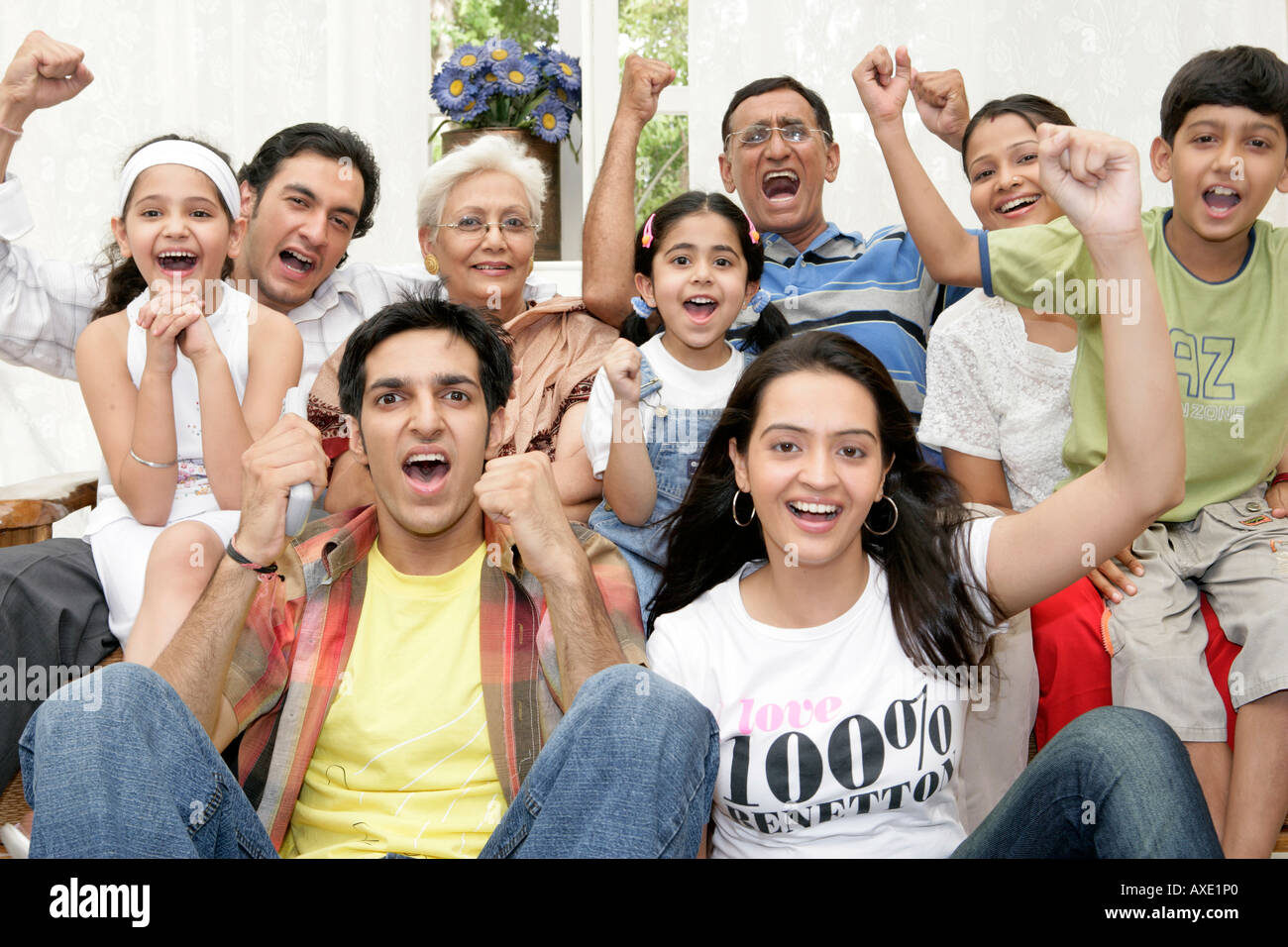 Indian joint family sitting hi-res stock photography and images - Alamy