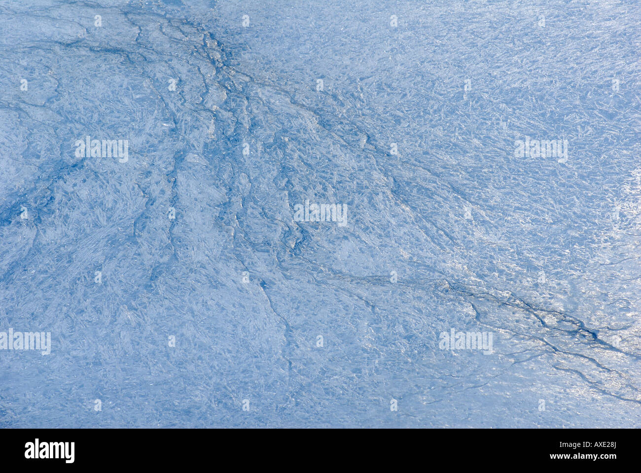 Frozen brook, elevated view Stock Photo - Alamy
