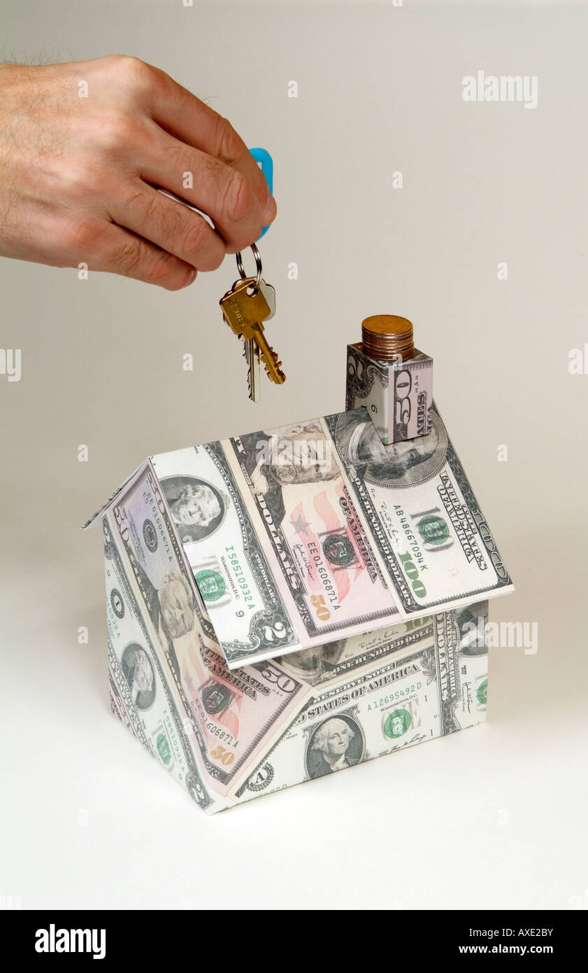 American dollars housing market Hand with bunch of house keys Stock ...