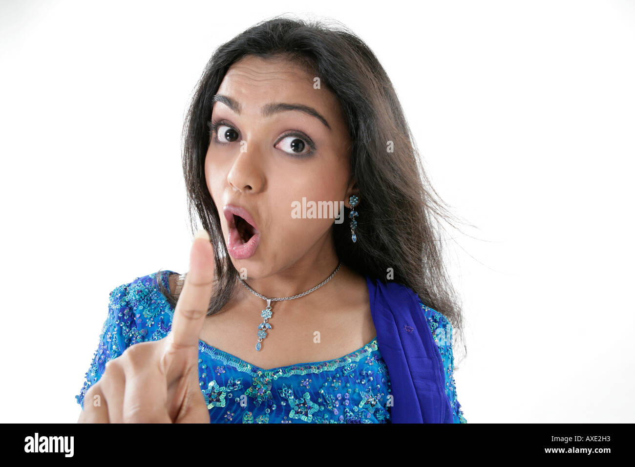 Portrait of a young woman scolding Stock Photo - Alamy