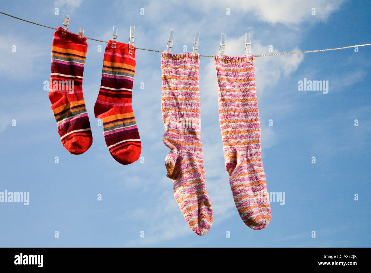 Stockings on clothesline Stock Photo - Alamy