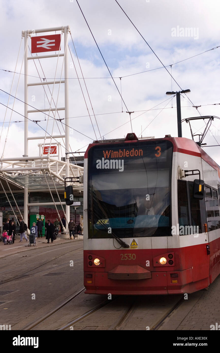 Tram outside East Croydon Stock Photo - Alamy