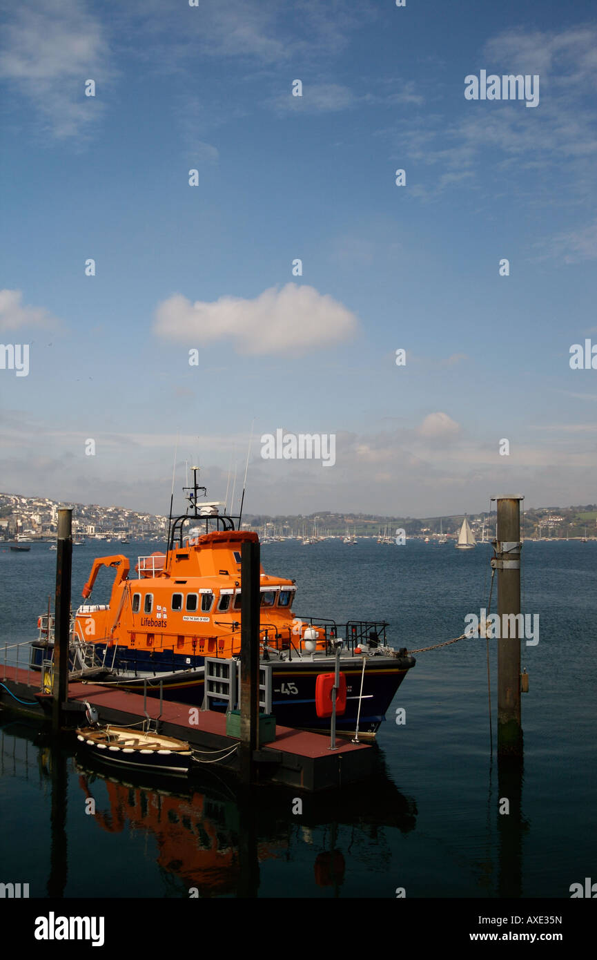 RNLI Lifeboat moored at Port Pendennis Marina in Falmouth, Cornwall ...