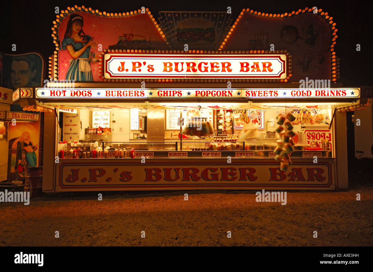 Fairground Burger Bar Stock Photo - Alamy