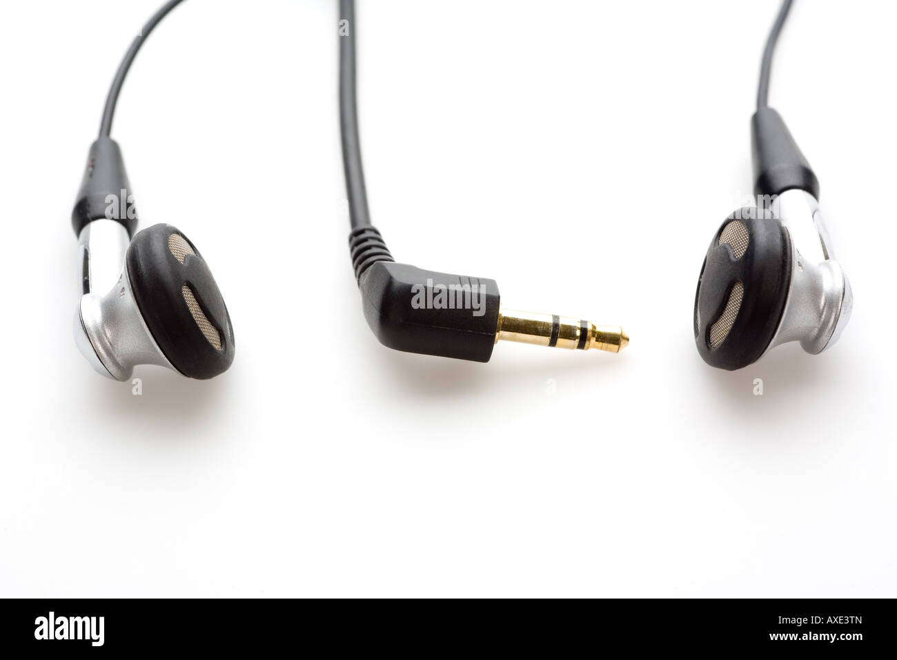earphones isolated on white background Stock Photo - Alamy