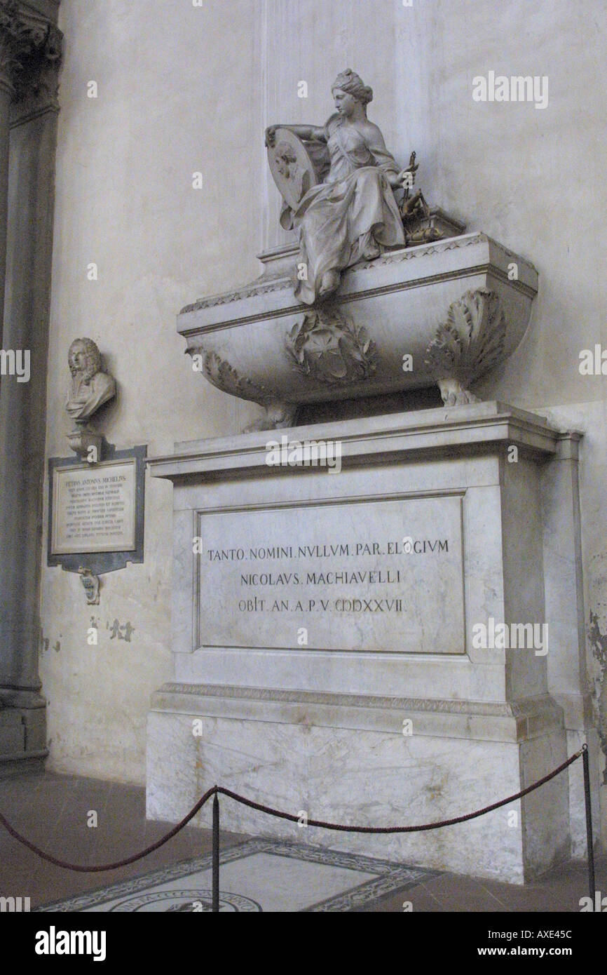 Tomb of Nicholas Machiavelli in St Croce Church Florence Italy EU Stock ...