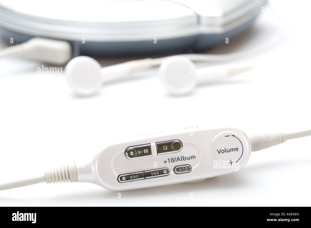 cd player controller isolated on white background Stock Photo - Alamy